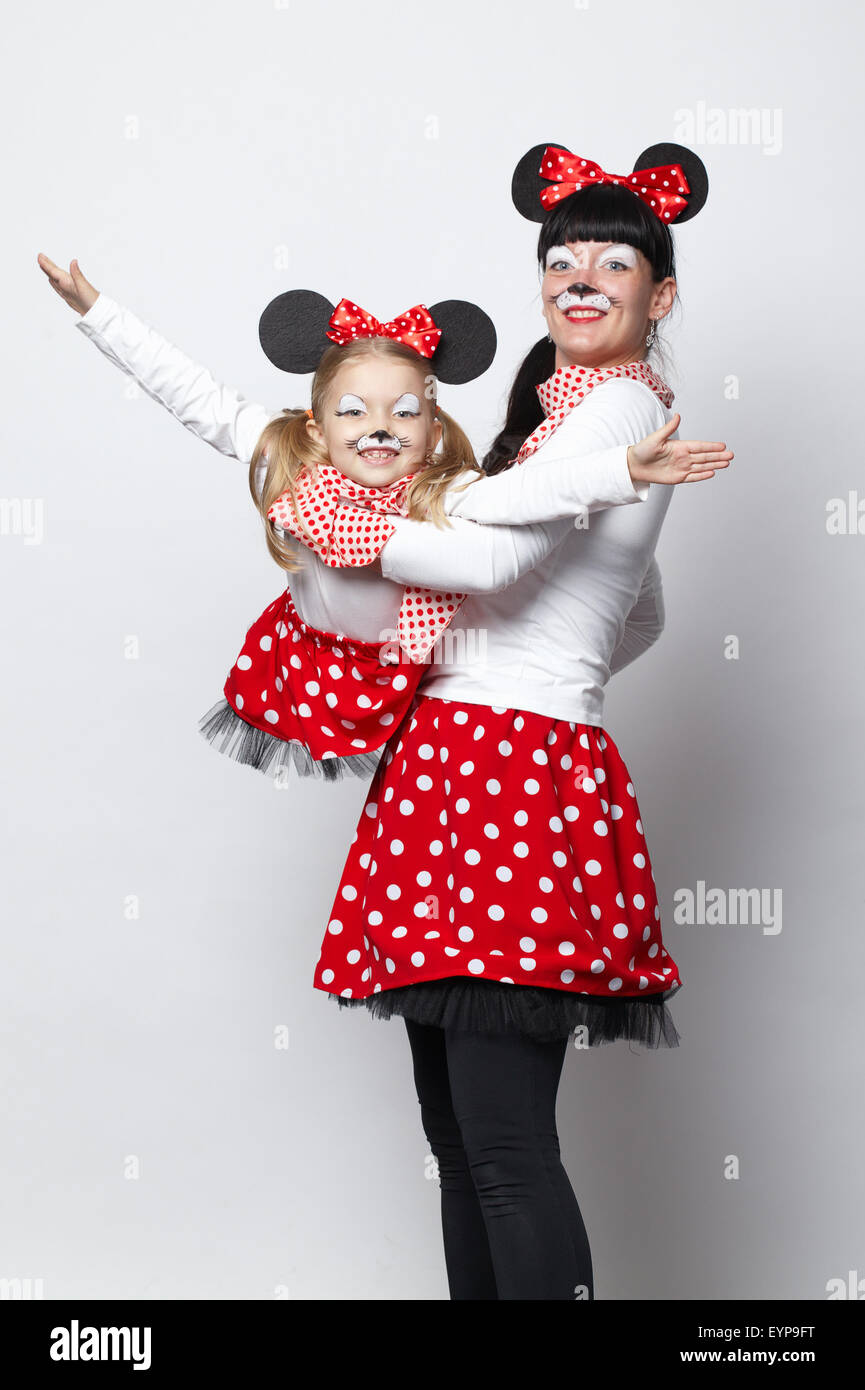 two girls with mouse masks Stock Photo - Alamy