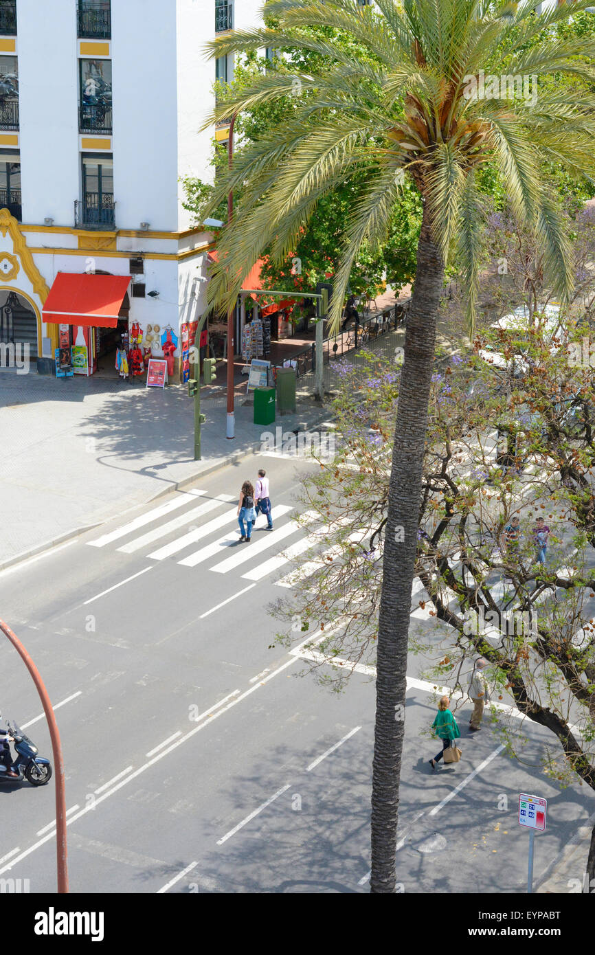 A beautiful street scene in Seville, Andalusia, Spain Stock Photo - Alamy