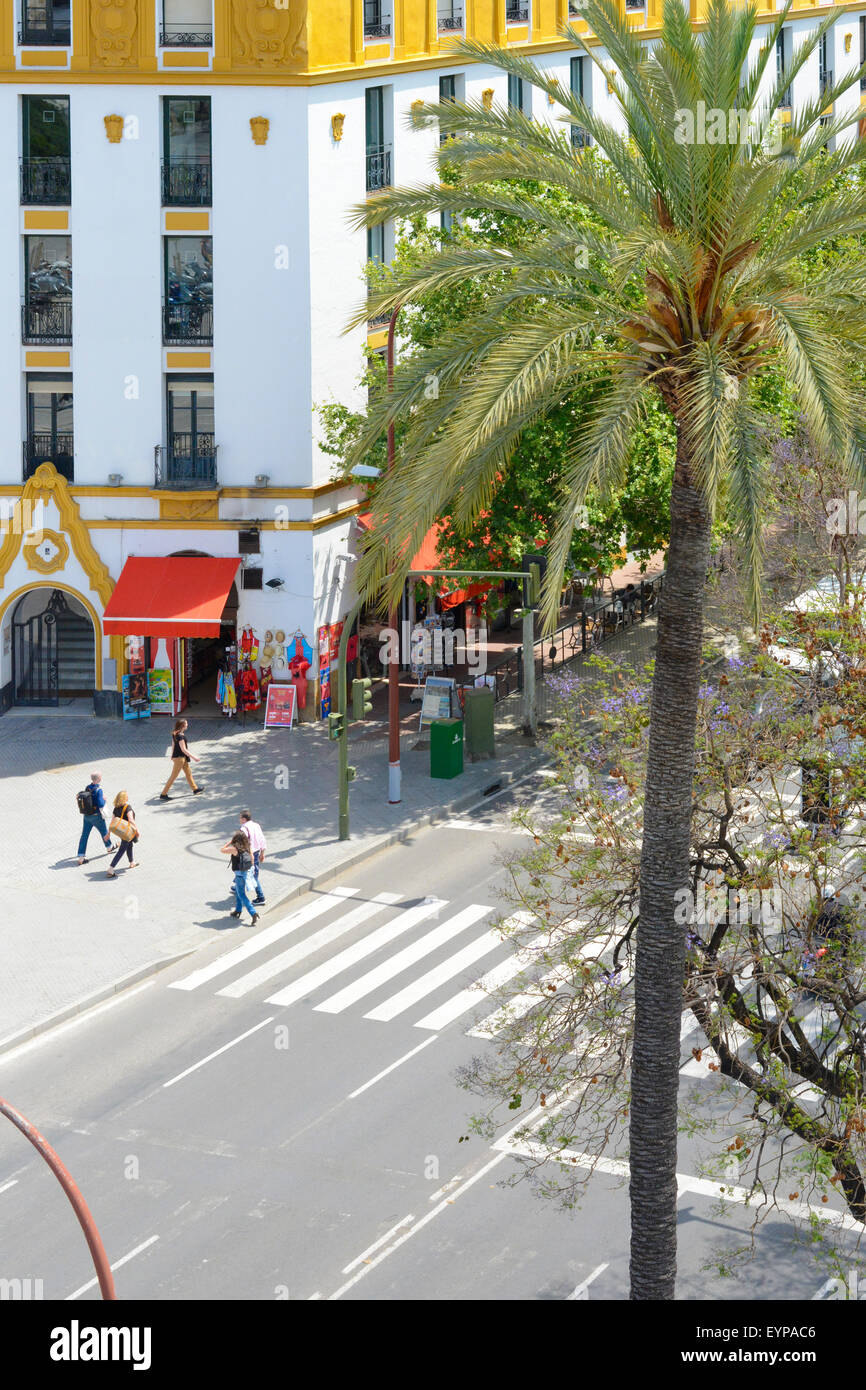 A beautiful street scene in Seville, Andalusia, Spain Stock Photo - Alamy