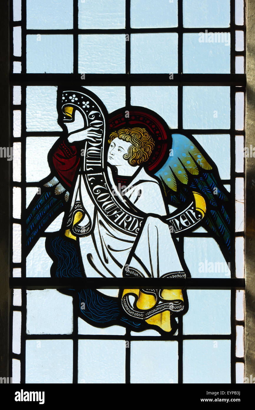 Goodwill Towards Men stained glass, St. John`s Church, Charfield ...