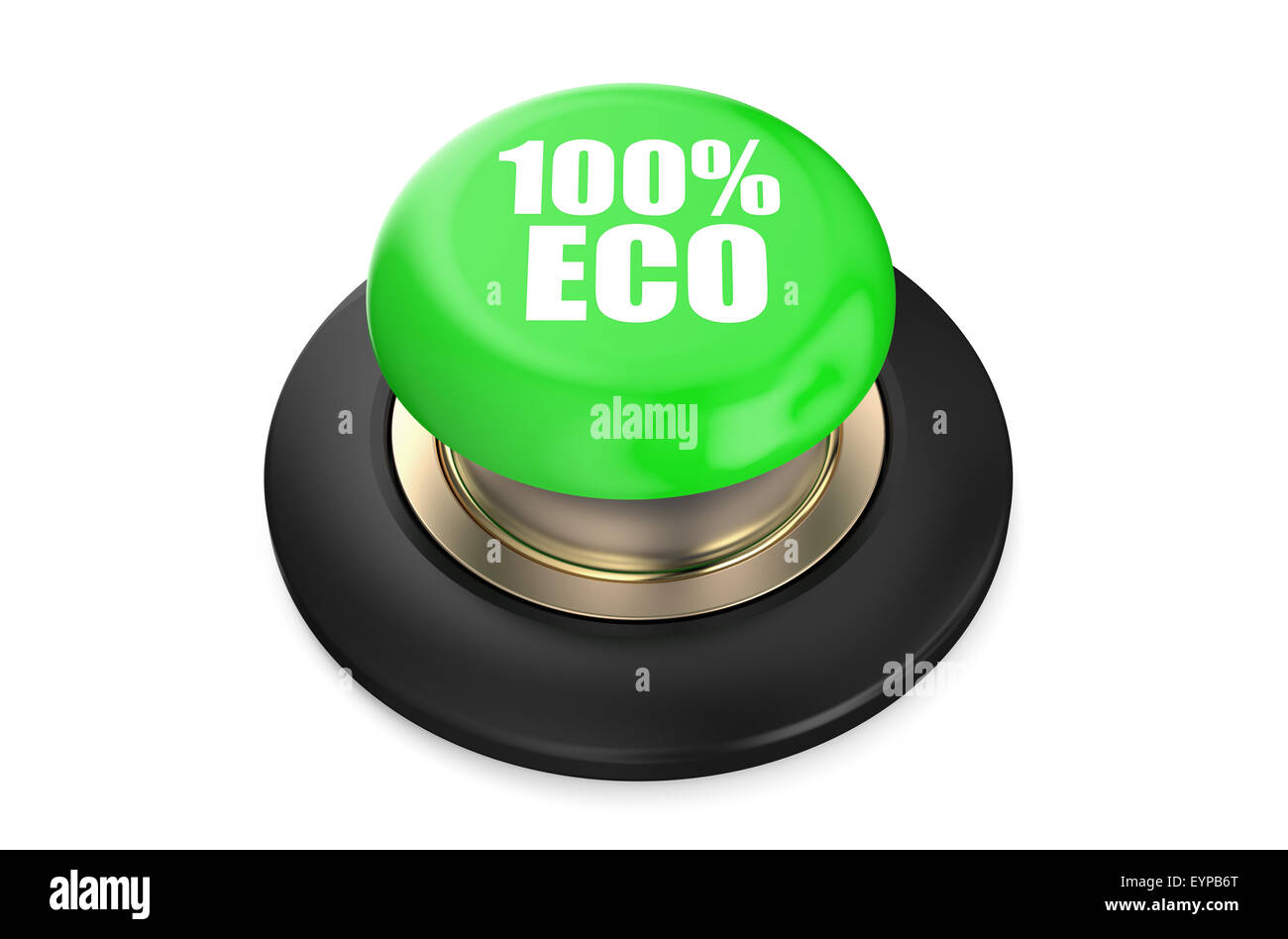 100 percent eco green pushbutton isolated on white background Stock ...