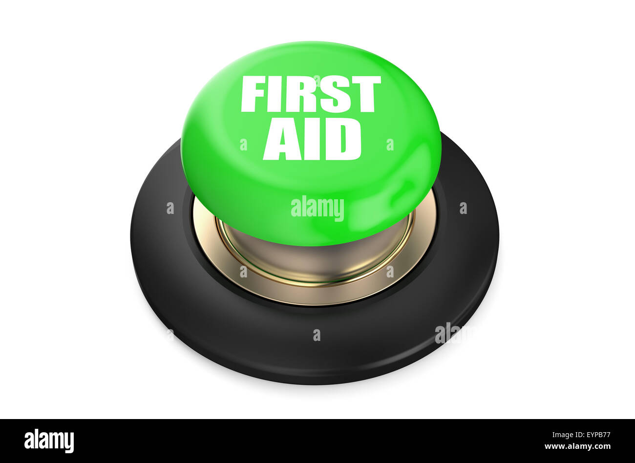 First Aid green button isolated on white background Stock Photo - Alamy
