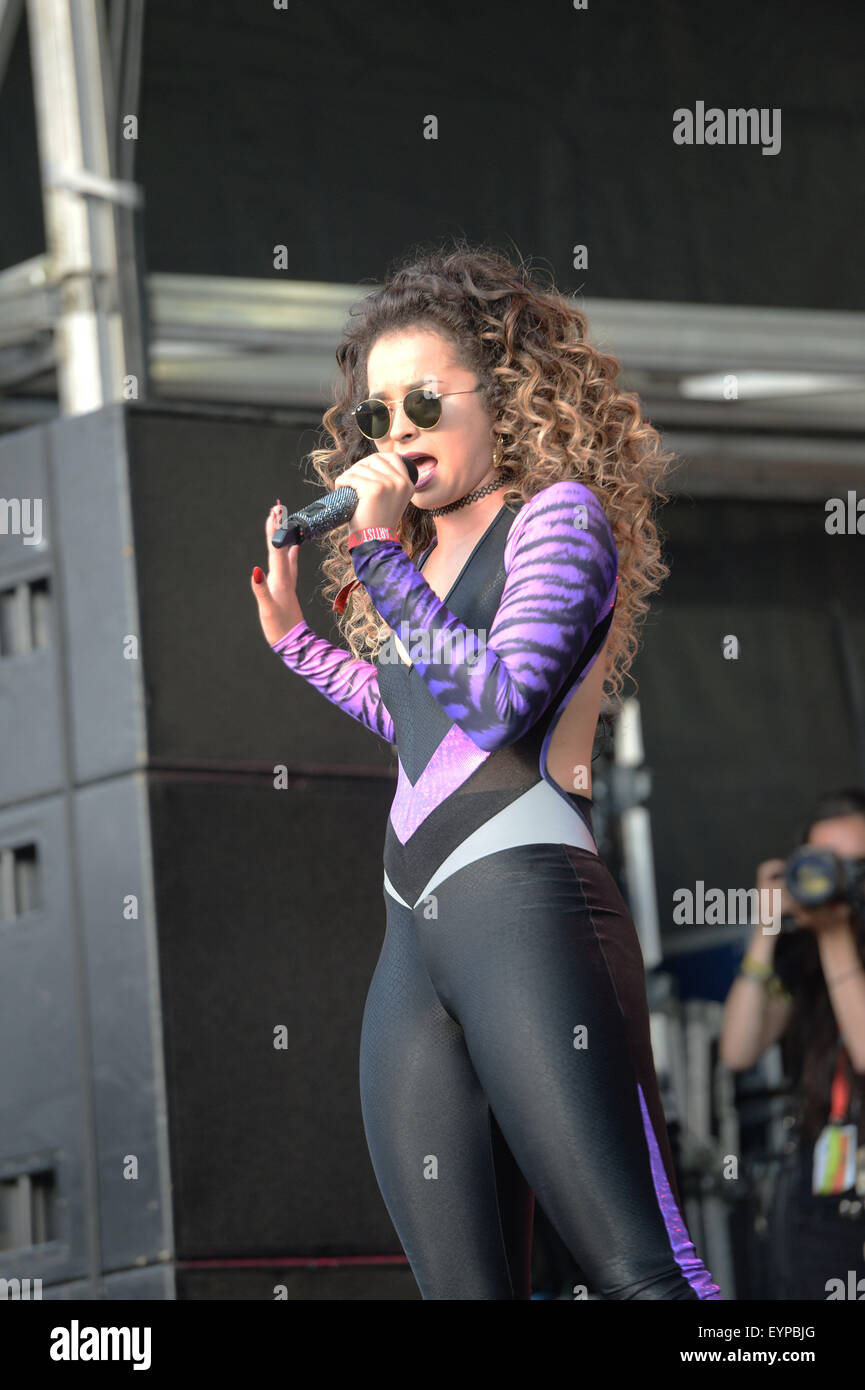 Singer Ella Eyre on stage at Camp Bestival, Lulworth Castle, Dorset, UK ...