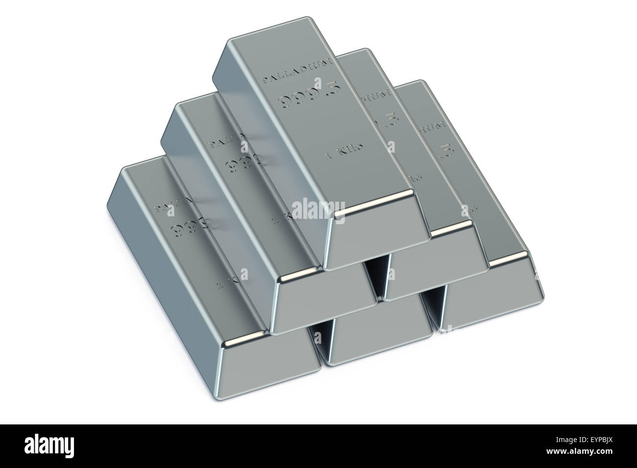 Palladium ingots isolated on white background Stock Photo - Alamy