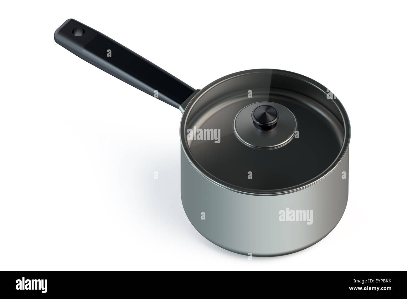 Stainless steel pot with handle isolated on white background Stock ...