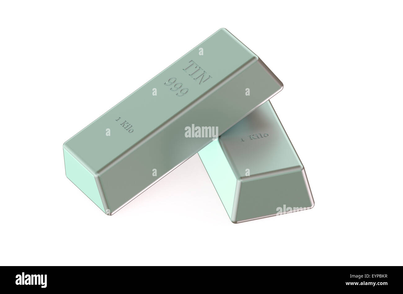 Two tin bars isolated on white background Stock Photo - Alamy