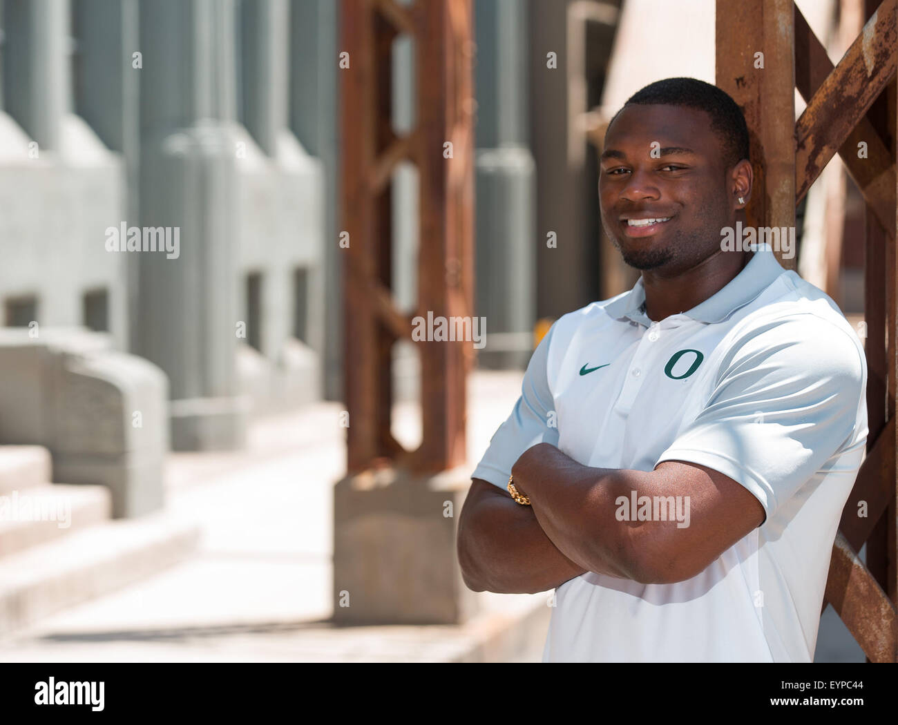 Burbank, CA. 31st July, 2015. Oregon Ducks running back Royce Freeman ...