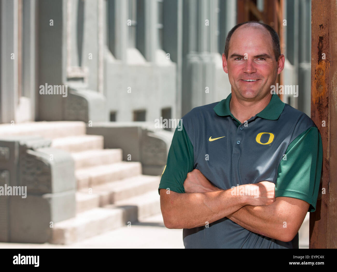 Burbank, CA. 31st July, 2015. Oregon Ducks head coach Mark Helfrich ...