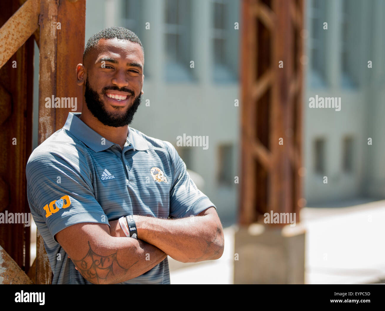 Burbank, CA. 31st July, 2015. UCLA Bruins linebacker Deon Hollins ...