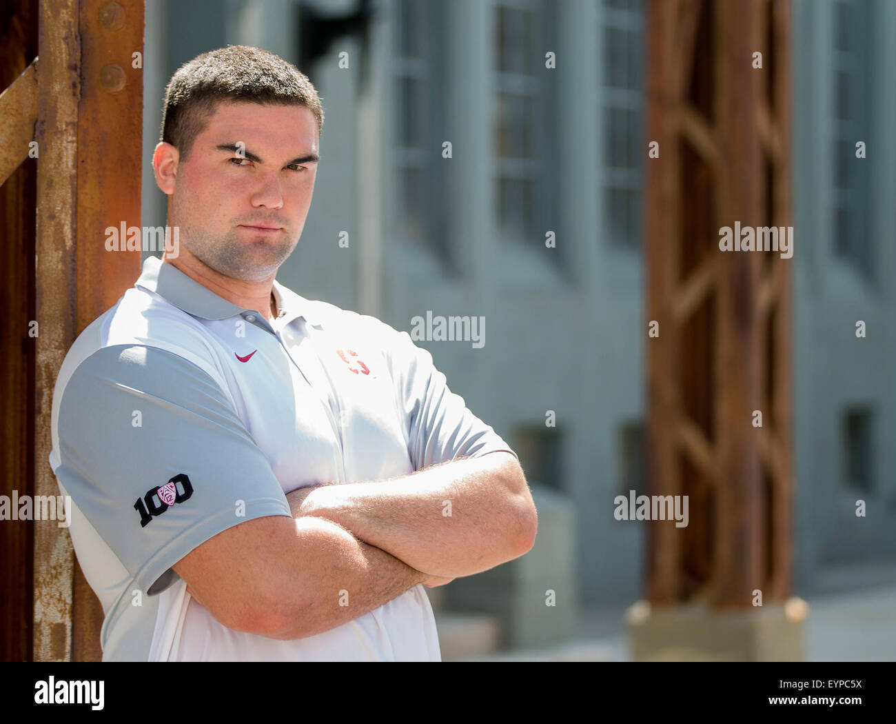Burbank, CA. 31st July, 2015. Stanford Cardinal offensive tackle Kyle ...