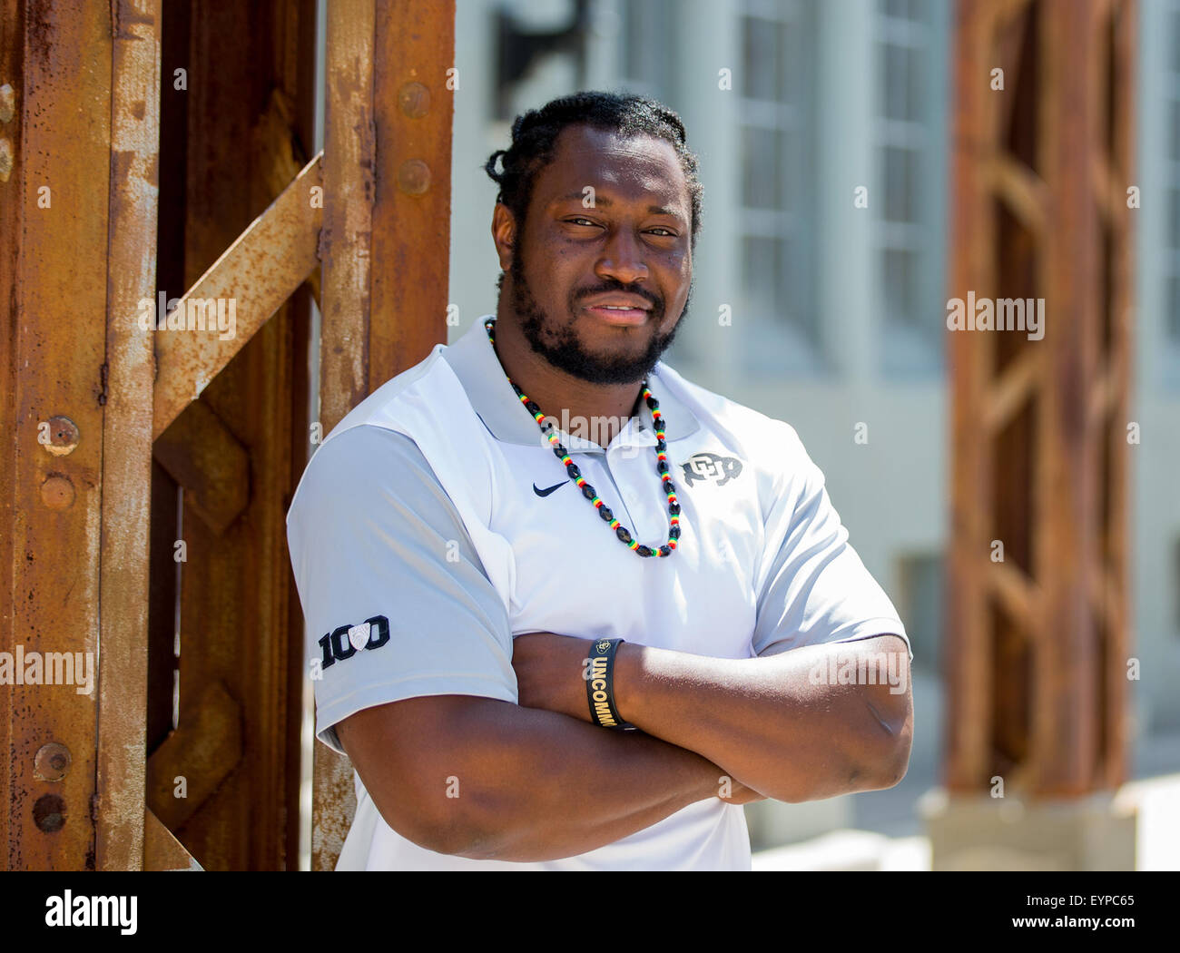 Burbank, CA. 31st July, 2015. Colorado Buffaloes offensive lineman ...