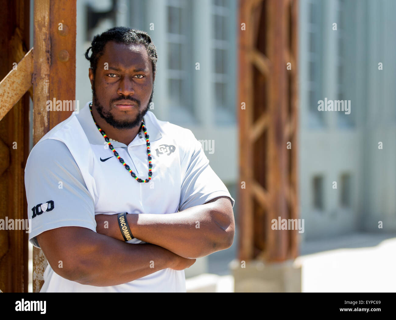 Burbank, CA. 31st July, 2015. Colorado Buffaloes offensive lineman ...