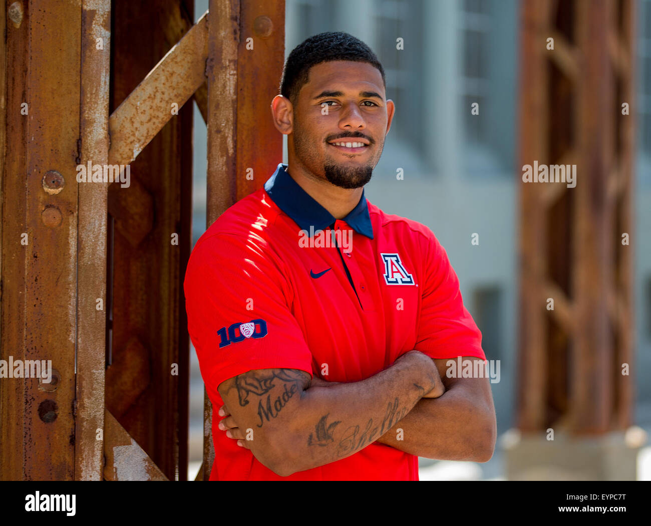 Burbank, CA. 31st July, 2015. Arizona Wildcats wide receiver David ...