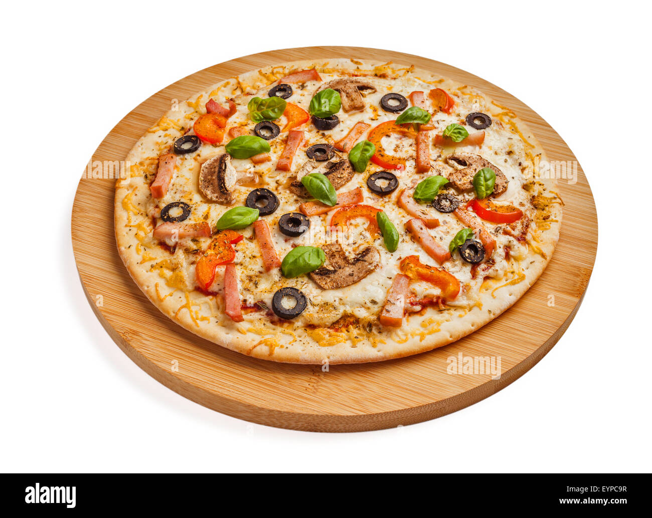 Italian pizza ham traditional Cut Out Stock Images & Pictures - Alamy