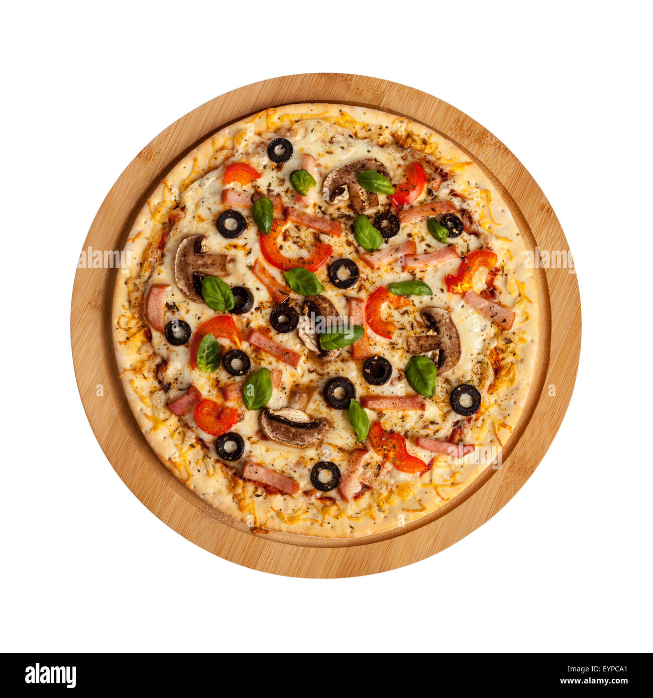 Italian pizza ham traditional Cut Out Stock Images & Pictures - Alamy