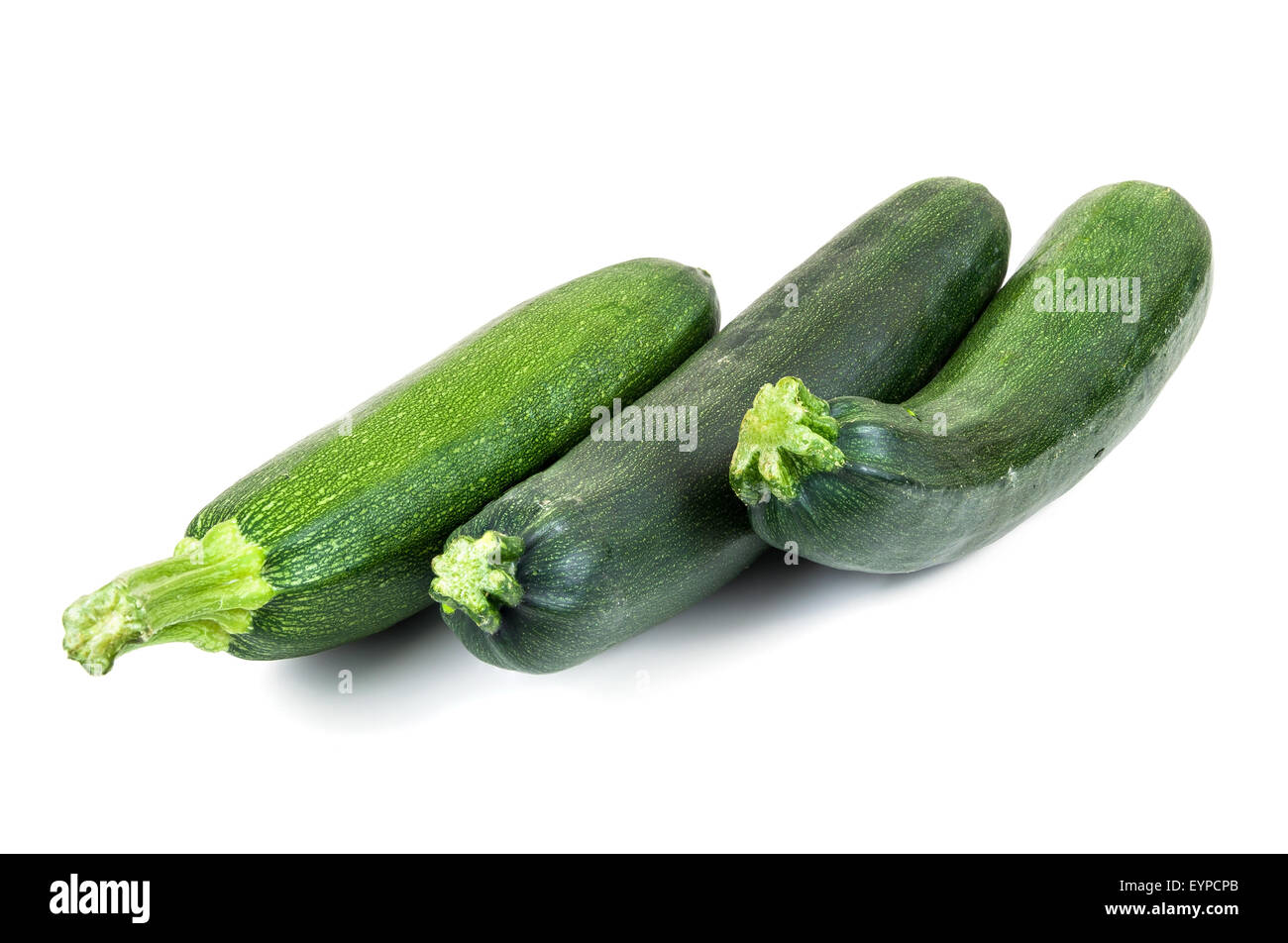 Fresh courgettes isolated on white background with clipping path Stock ...