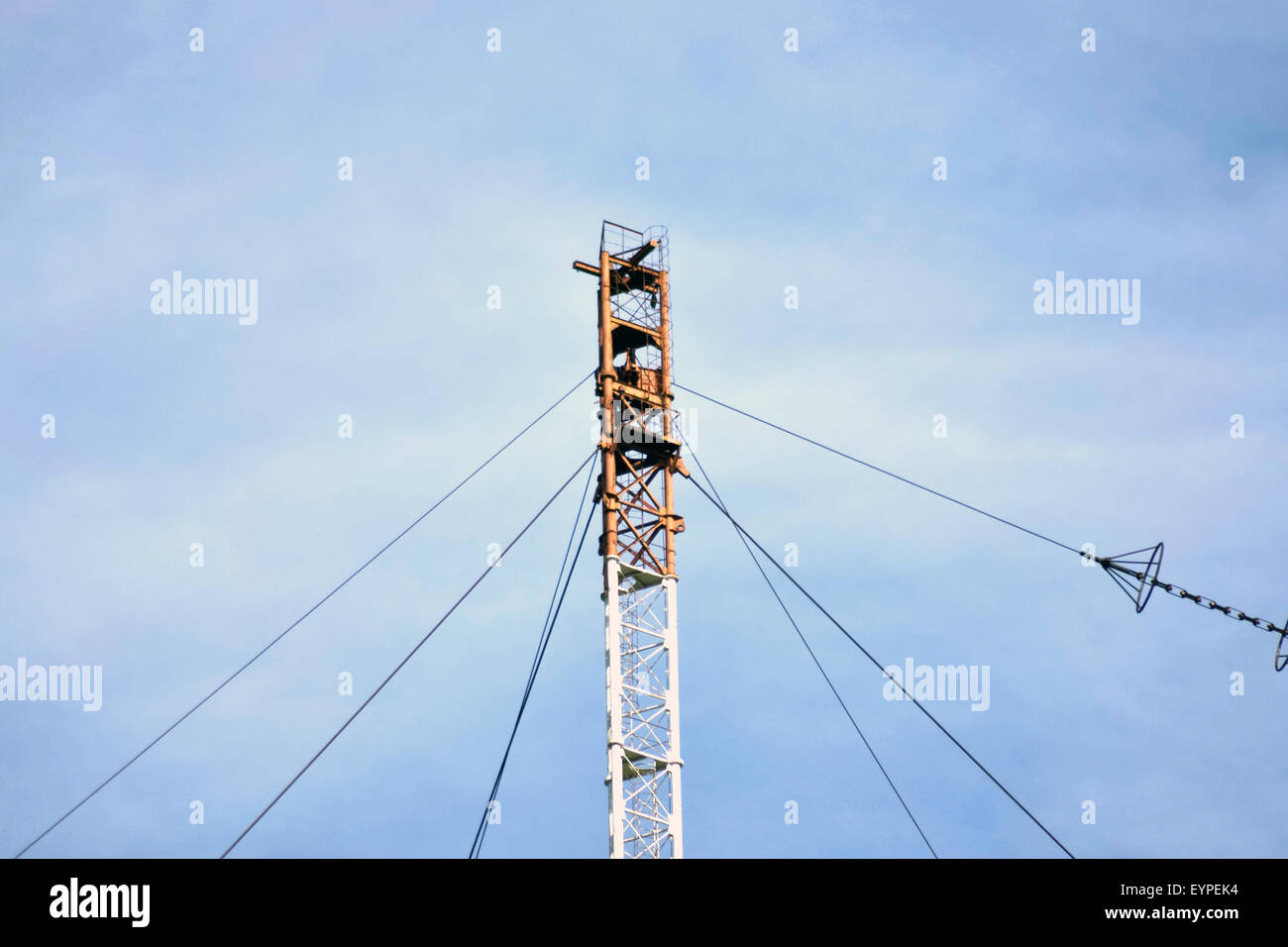 Long-wave radio-transmitting towers. Telecommunication tower with steel ...