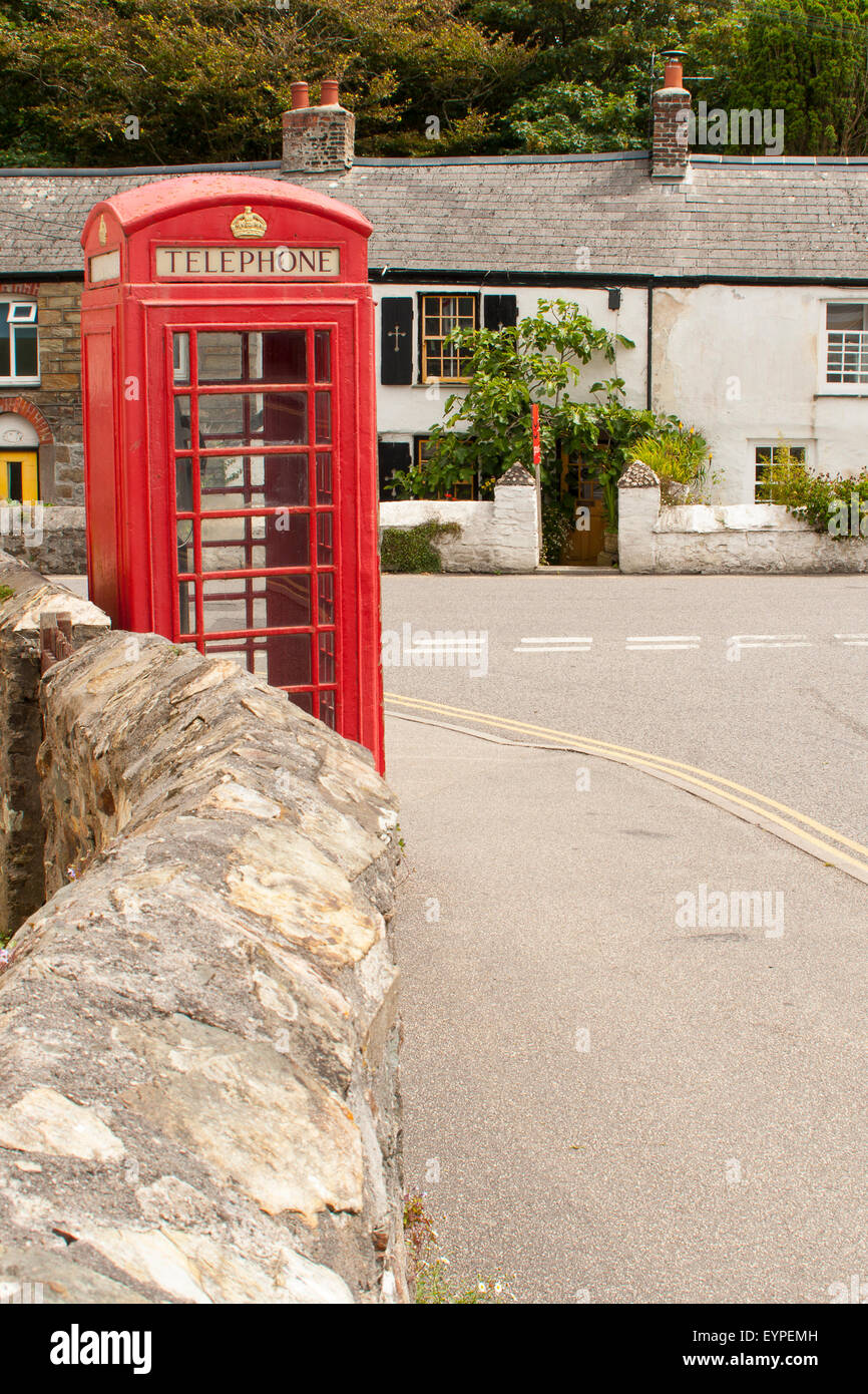 Traditional red telephone box, St Agnes, Cornwall, UK Stock Photo - Alamy