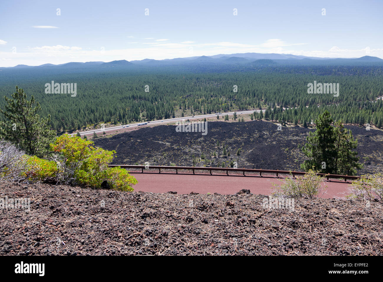 A view of the Central Oregon caldera from the top of Lava Butte Lookout ...