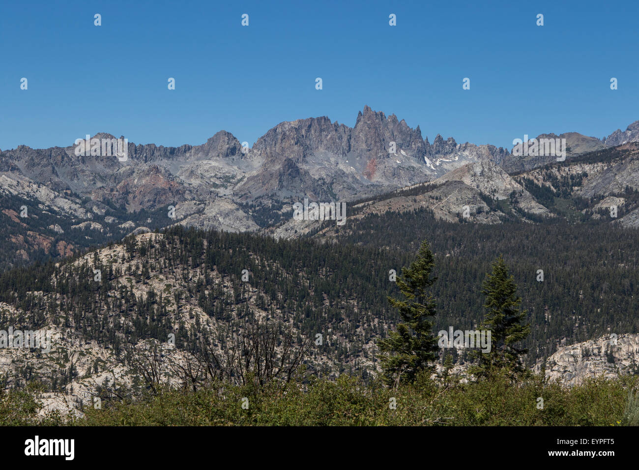 The Minaret mountain peak part of the Ritter range of mountains in the ...