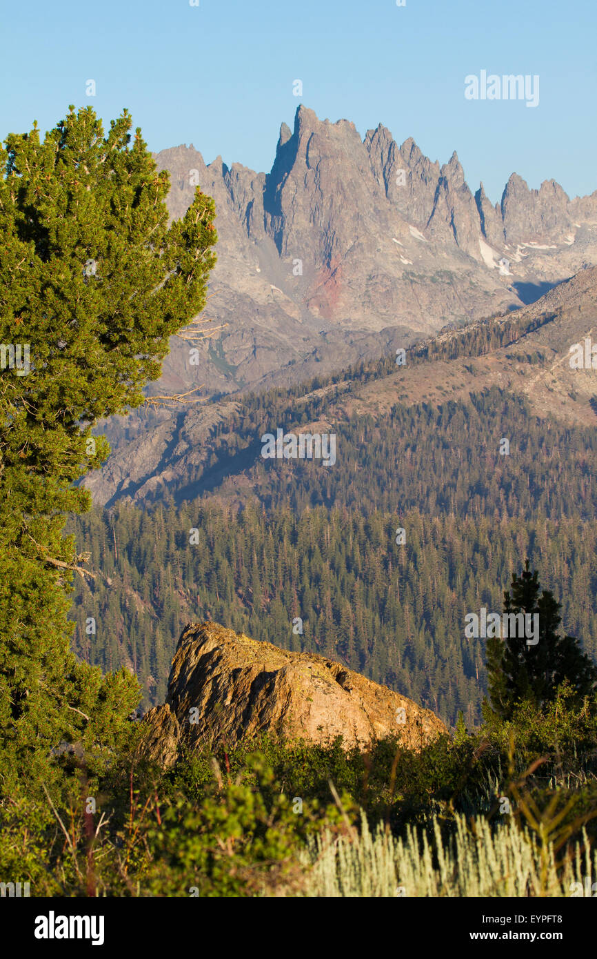 The Minaret mountain peak part of the Ritter range of mountains in the ...