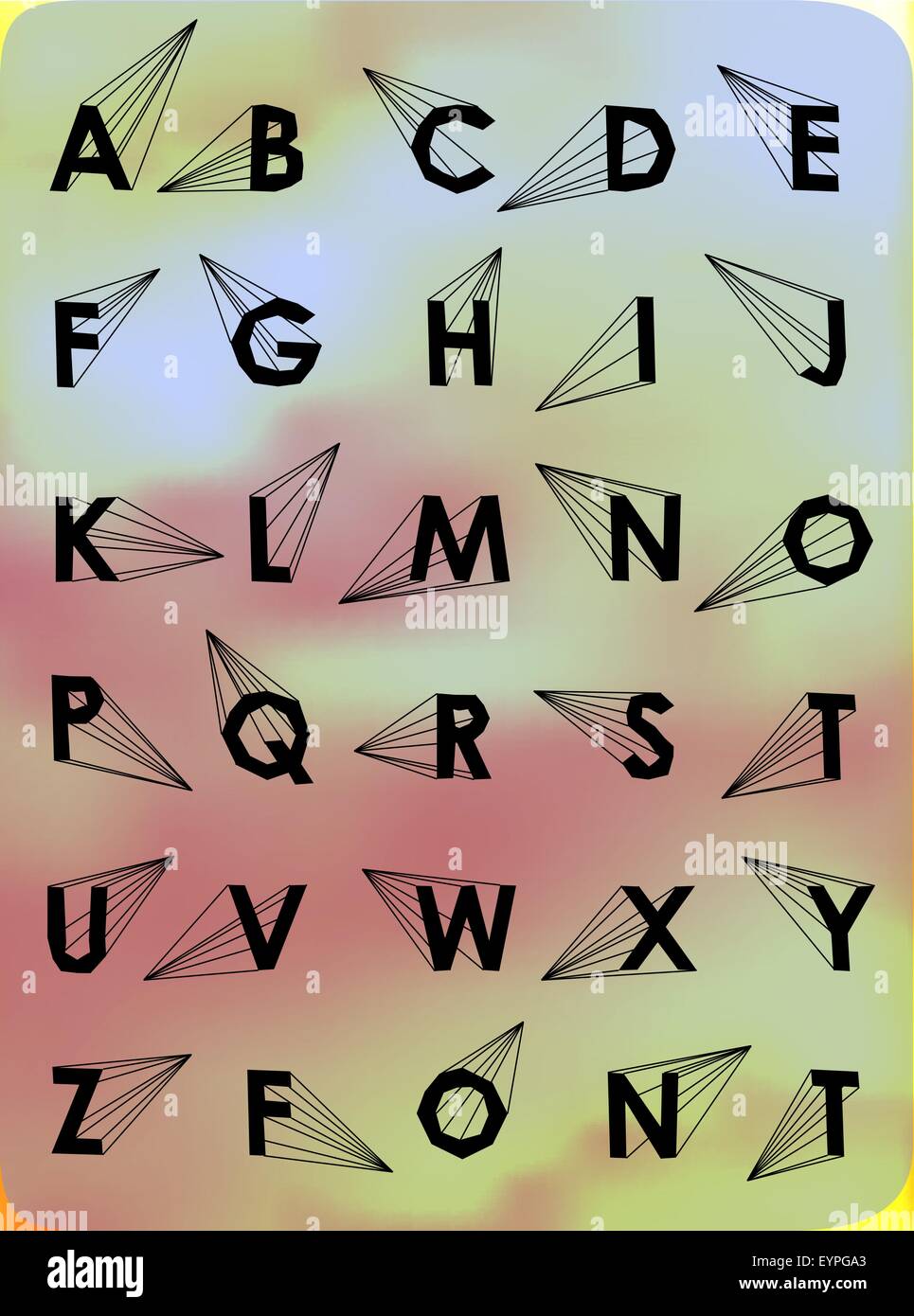 Wire Vector low poly alphabet font with shadow Stock Vector Image & Art ...