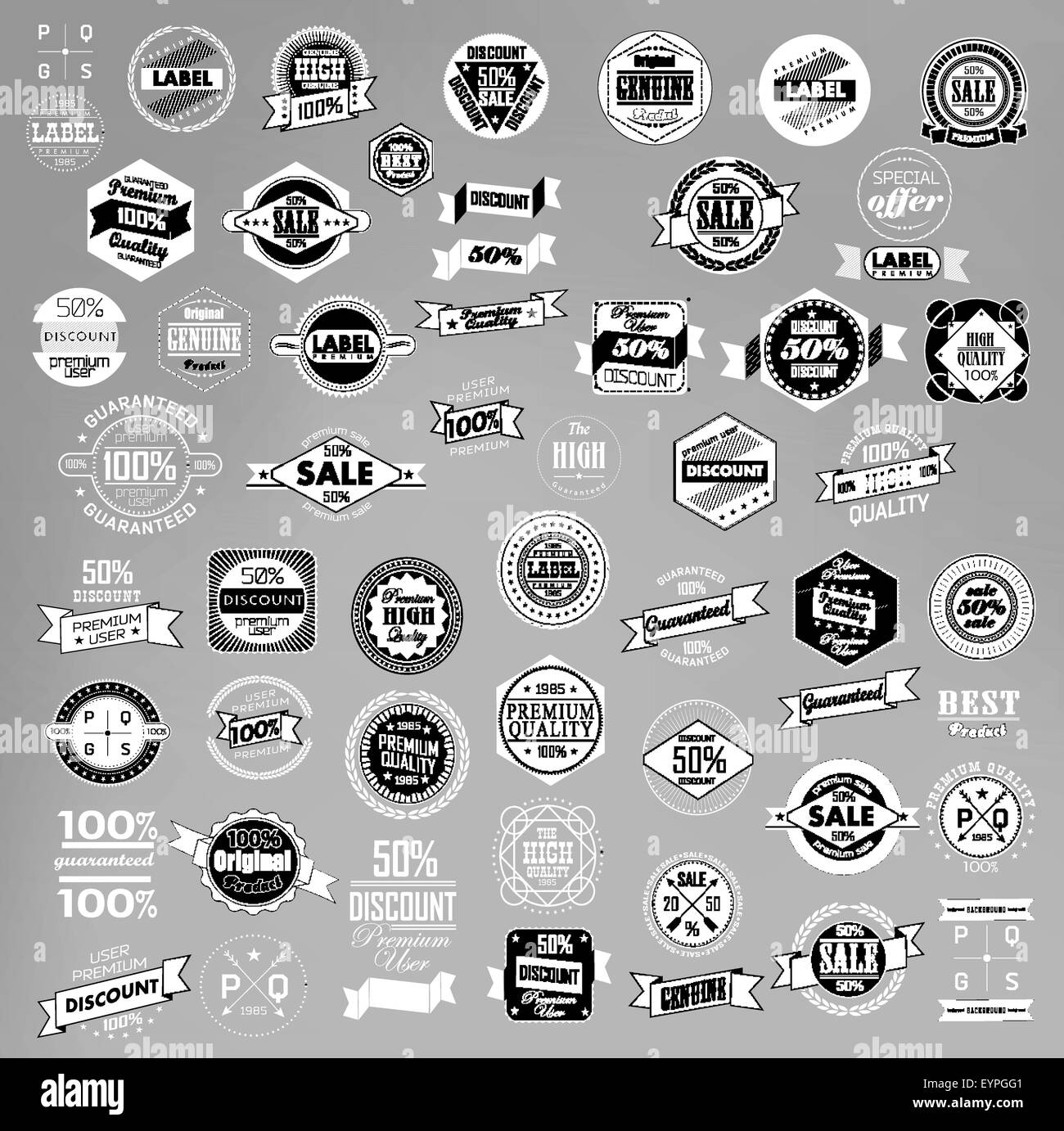 Set ribbons text in Black and White Stock Photos & Images - Alamy