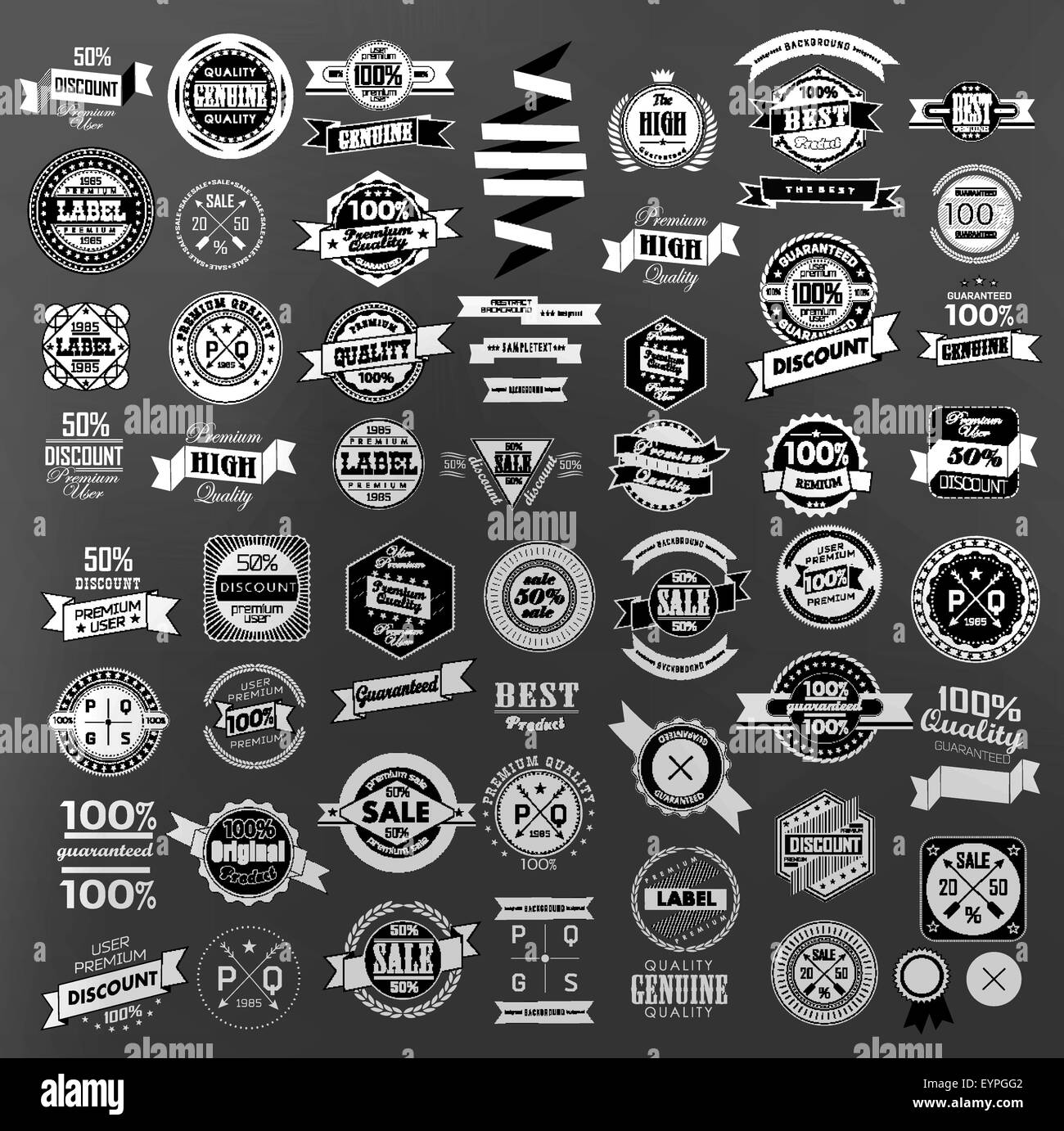 Set ribbons text in Black and White Stock Photos & Images - Alamy