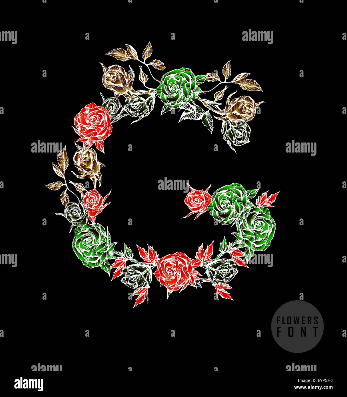 Vector colorful flower font Stock Vector Image & Art - Alamy