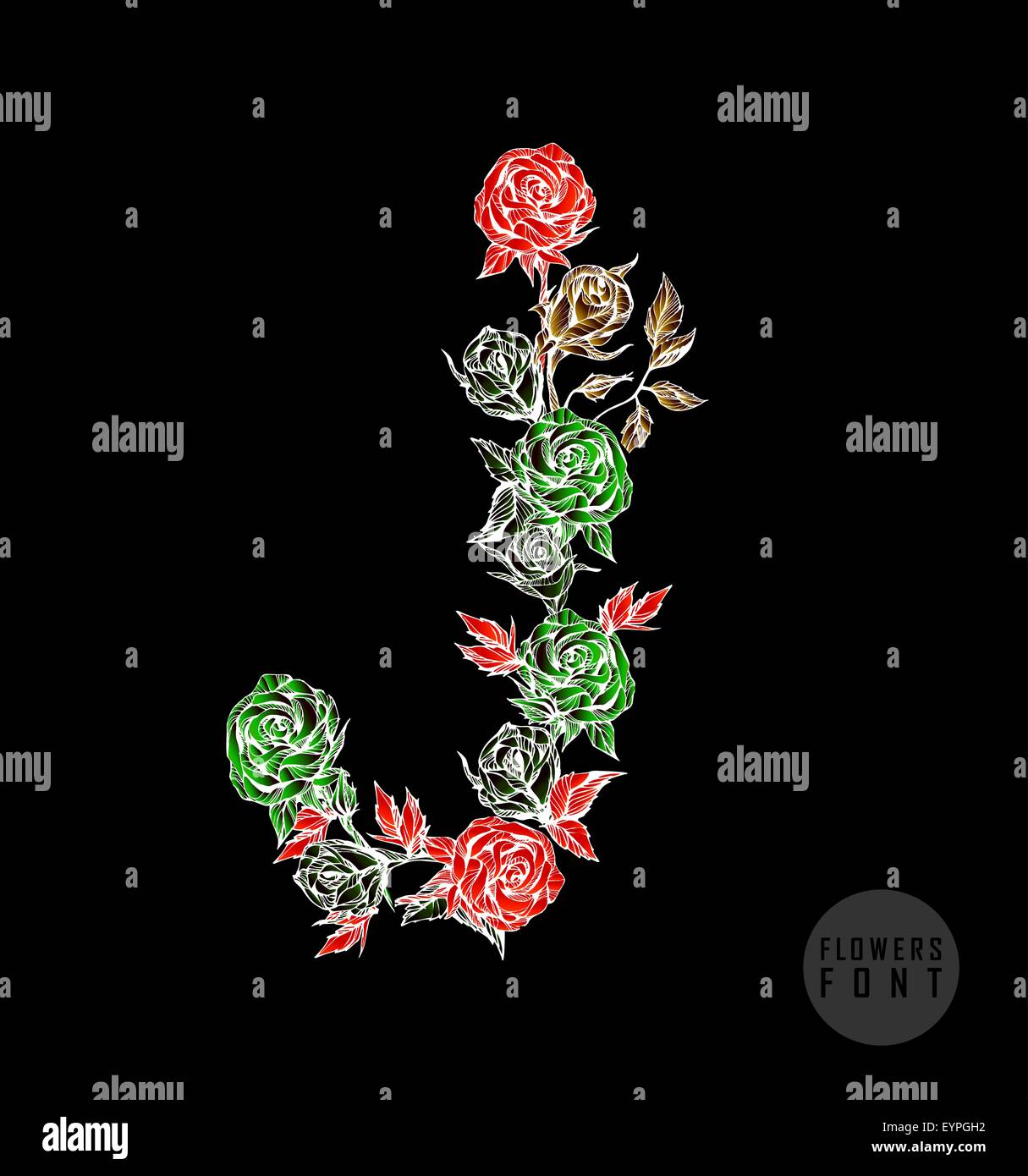 Vector colorful flower font Stock Vector Image & Art - Alamy