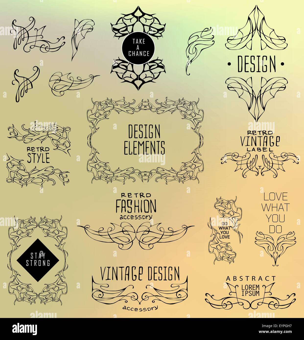 Set of calligraphic and floral Stock Vector Image & Art - Alamy