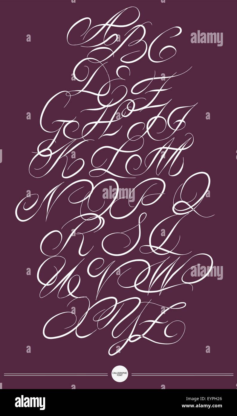 Calligraphic alphabet. Design elements Stock Vector Image & Art - Alamy