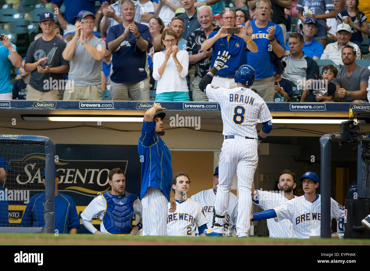 Milwaukee, WI, USA. 31st July, 2015. Milwaukee Brewers right fielder ...
