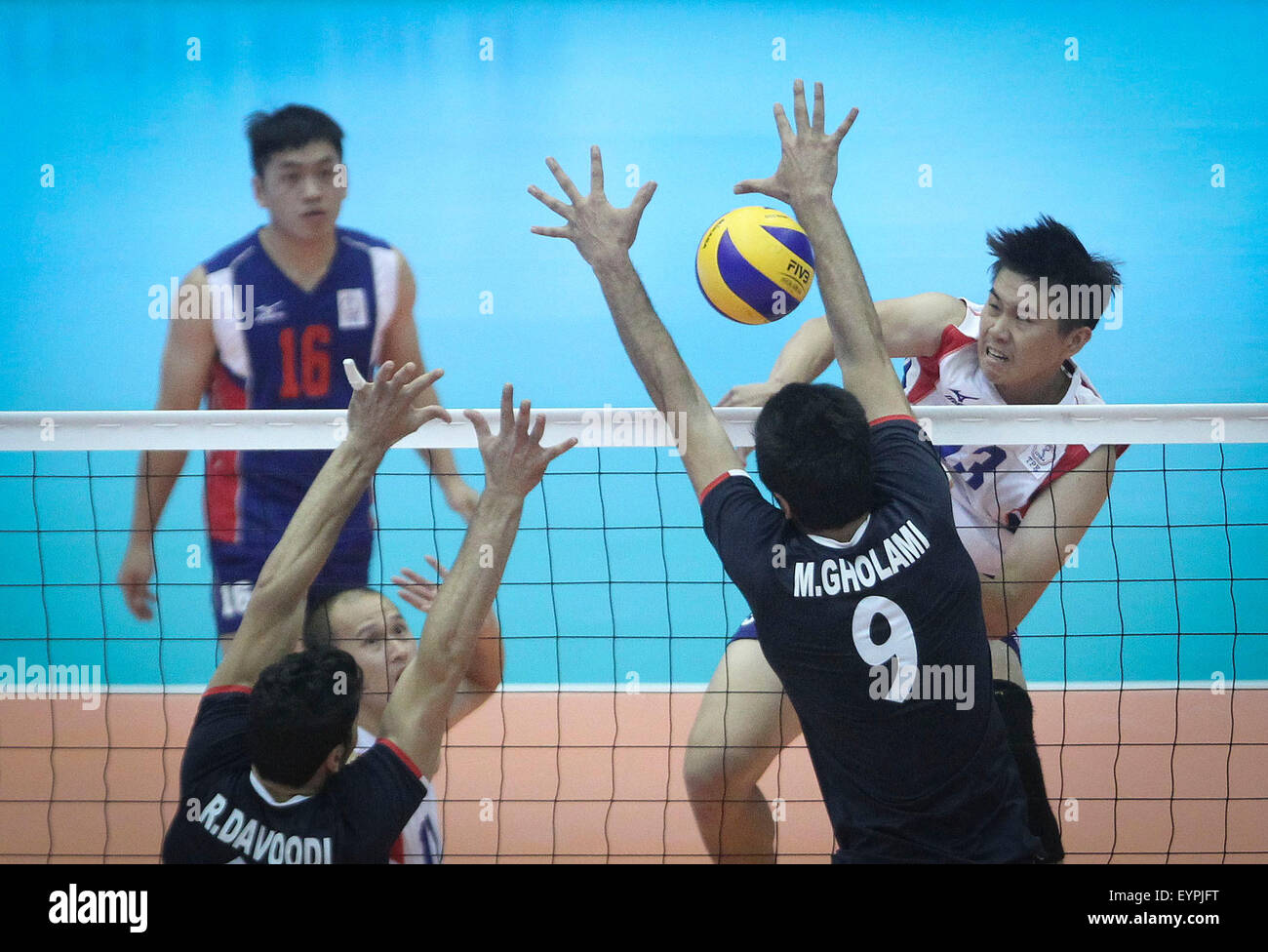 Tehran, Iran. 2nd Aug, 2015. Chun-Ching Huang of Chinese Taipei (1st R ...