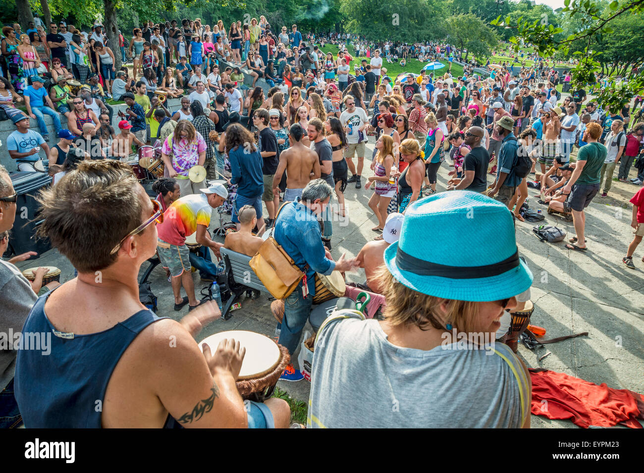 Montreal Tam-Tams in Mount Royal Park in Montreal, Canada Stock Photo - Alamy