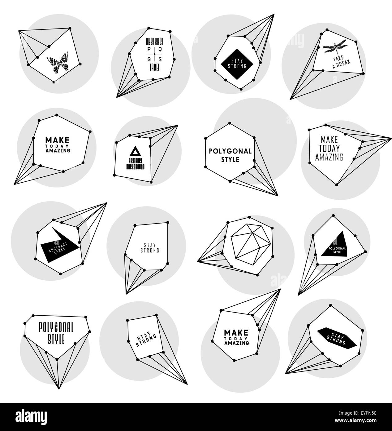 Abstract polygonal label design. Elements of astronomy Stock Vector ...