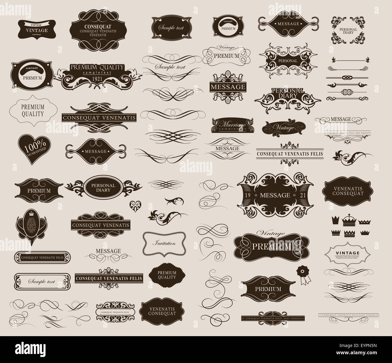Set of calligraphic elements for design Stock Vector Image & Art - Alamy