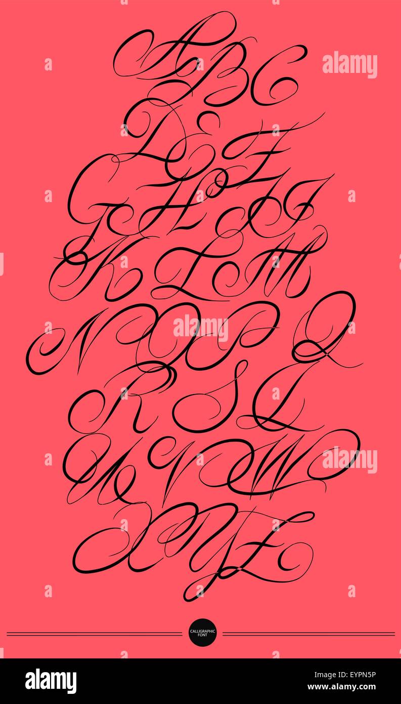 Calligraphic alphabet. Design elements Stock Vector Image & Art - Alamy