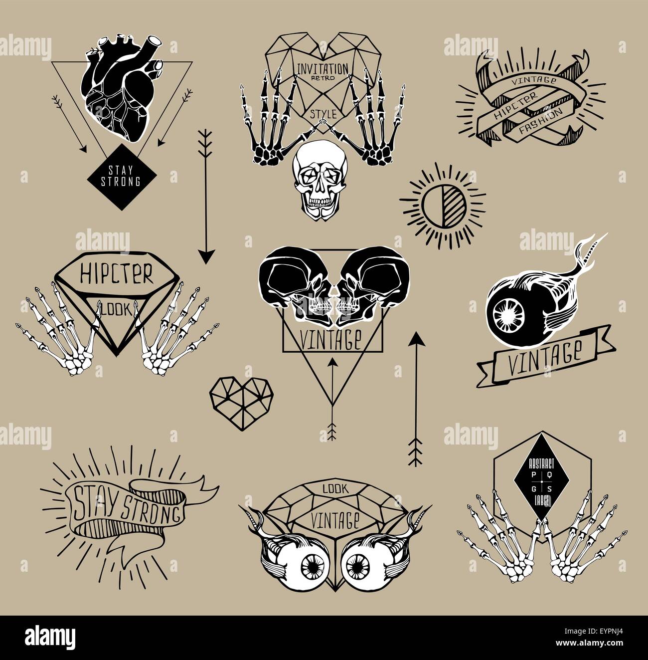 Set of Labels with human Stock Vector Image & Art - Alamy