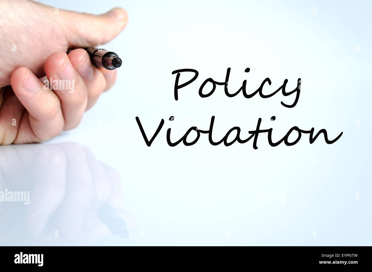 Policy Violation hand concept isolated over white background Stock ...