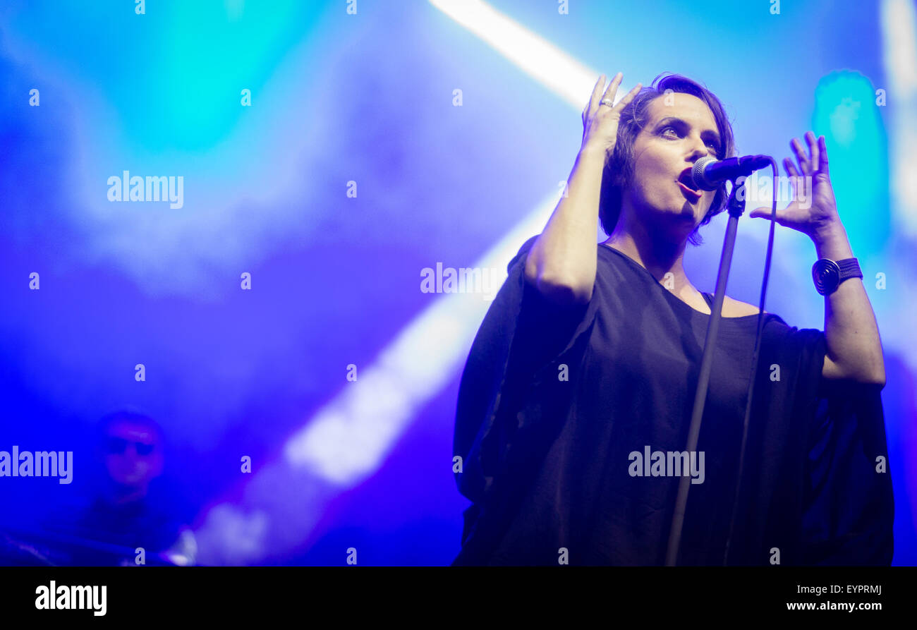 Kosheen band singer Sian Evans performs live during the Music Festival ...