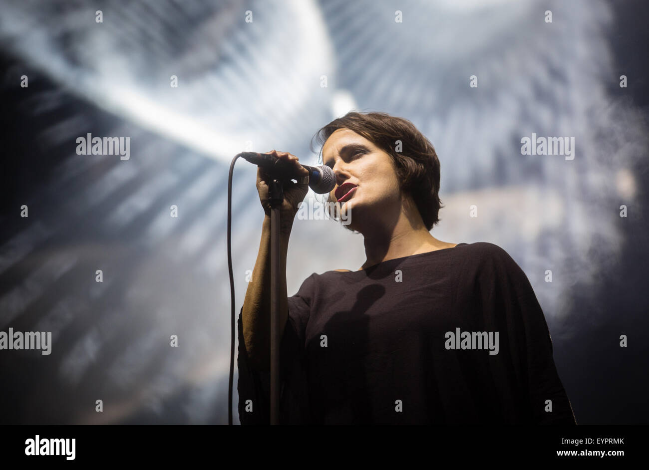 Kosheen band singer Sian Evans performs live during the Music Festival ...