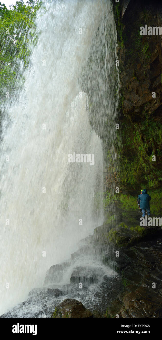 Afon Hepste & Sgwd yr Eira Waterfall Brecon Beacons, Wales Stock Photo ...