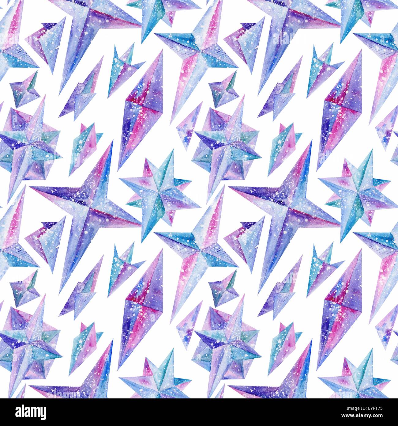 Seamless light background with blue geometric star and sparkle shapes ...