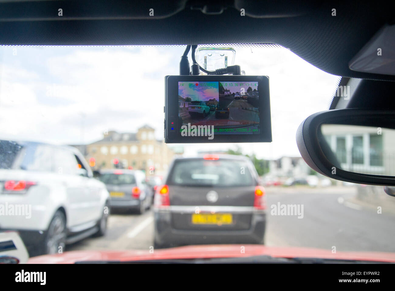 Dashcam car windscreen video camera Stock Photo - Alamy
