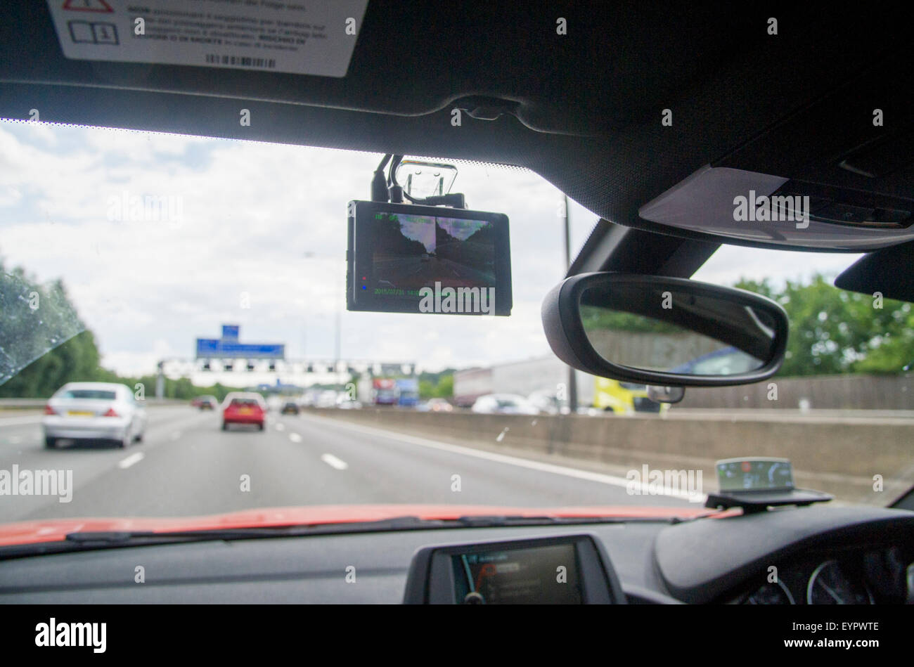 Dashcam car windscreen video camera Stock Photo - Alamy