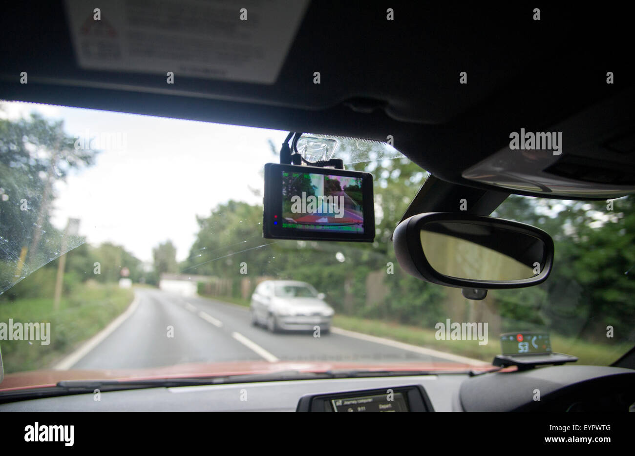 Dashcam car windscreen video camera Stock Photo - Alamy