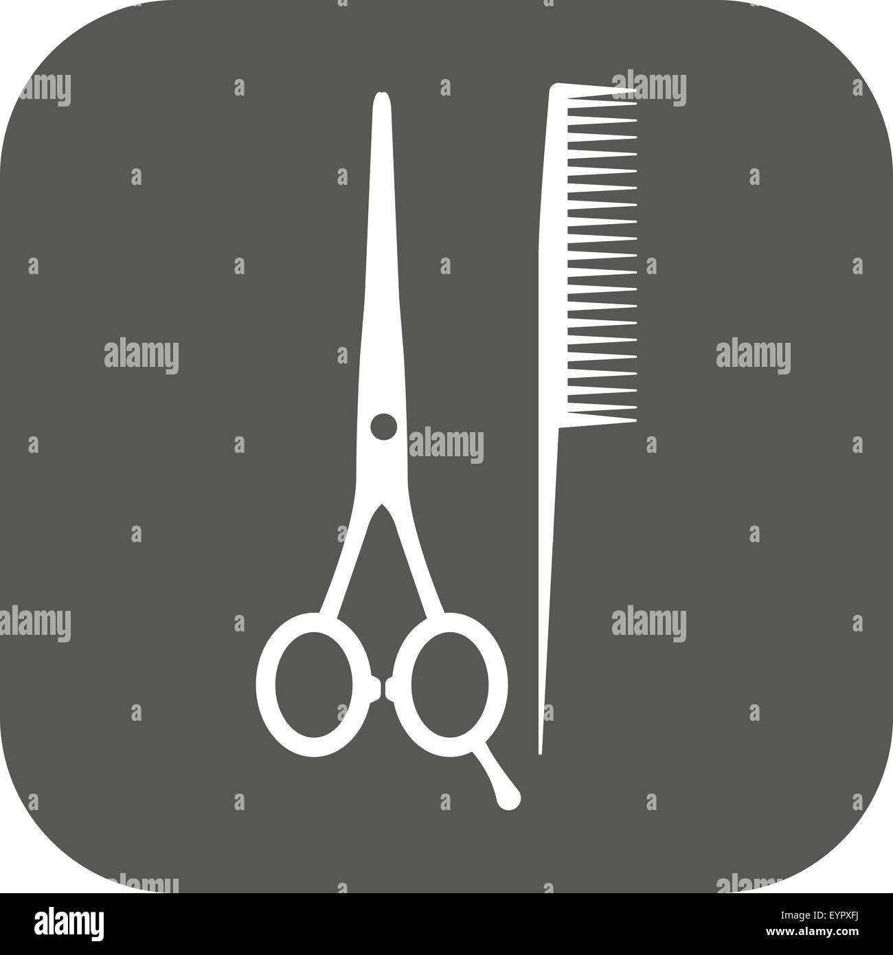 The scissors and comb icon. Barbershop symbol. Flat Stock Vector Image ...