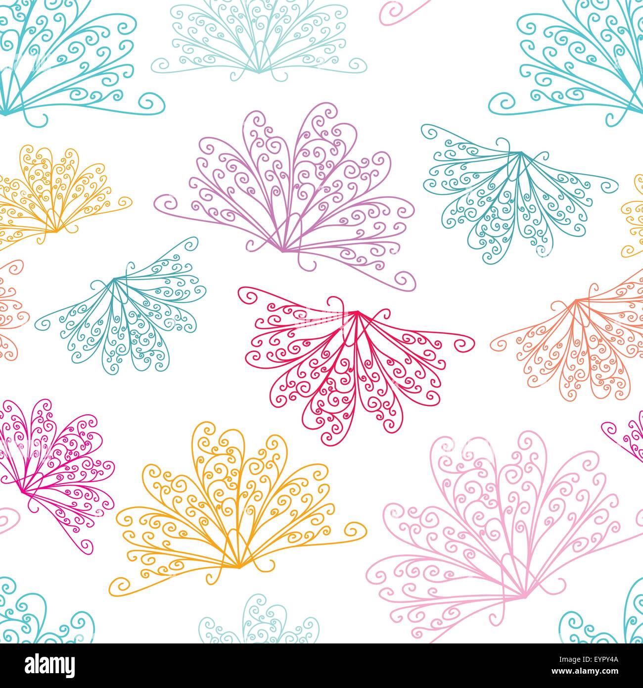 Seamless vector background with peacock curls and swirls Stock Vector ...