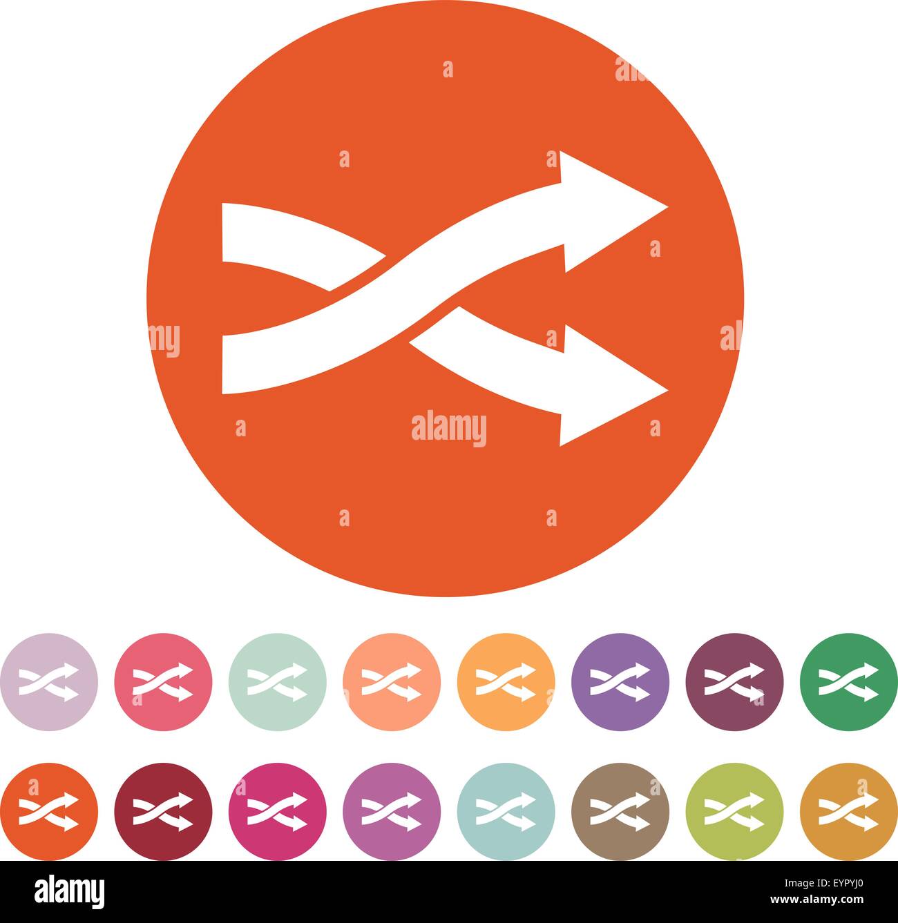 The intersecting arrows icon. Exchange and turn, cross symbol. Flat ...
